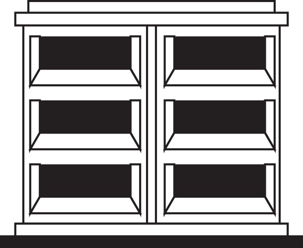 Empty shelves unit icon Royalty Free Vector Image