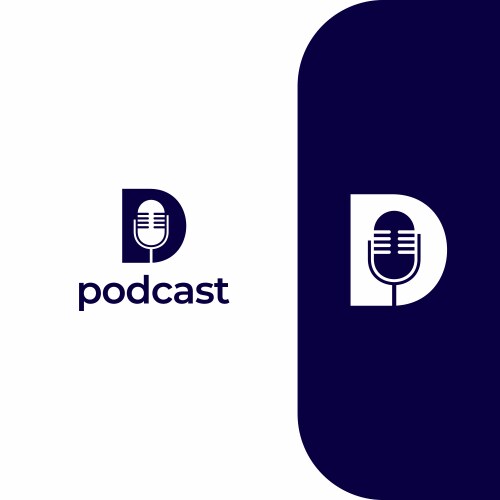 Comedy podcast logo design Royalty Free Vector Image
