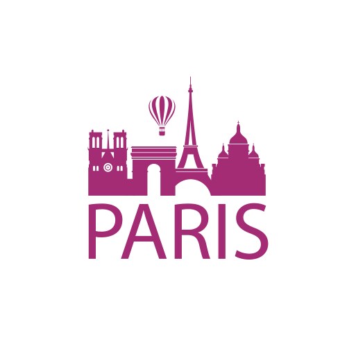 France cities icons set skyline logo pack Vector Image