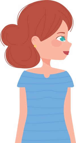 Young woman cartoon character side view portrait Vector Image