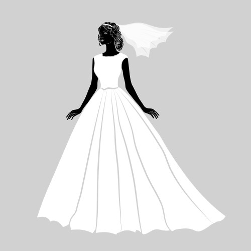 Bride beautiful young girl in a wedding dress Vector Image
