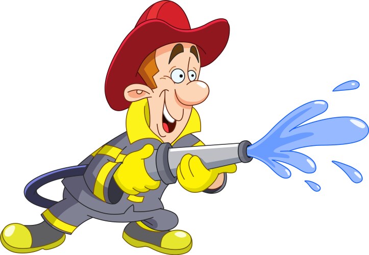 Firefighter with ladder of fireman in uniform Vector Image
