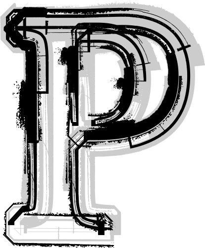 Colorful font letter p Royalty Free Vector Image