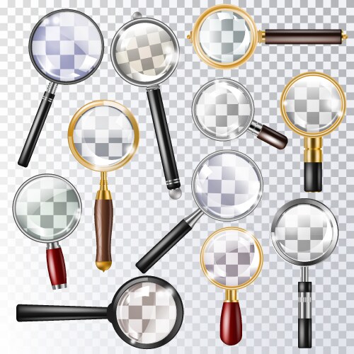 Realistic magnifying glass magnification zoom Vector Image