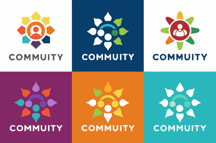 Modern community logo art Royalty Free Vector Image