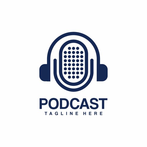 Comedy podcast logo design Royalty Free Vector Image