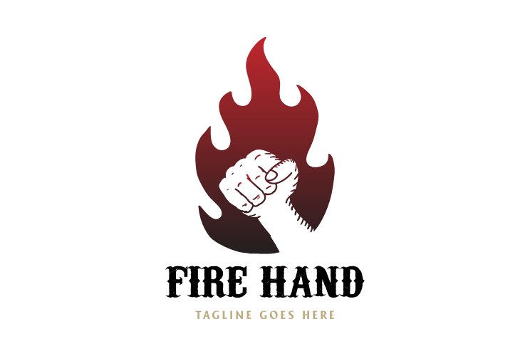 Hand fist logo design Royalty Free Vector Image
