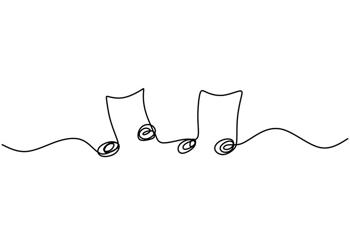 Music sign simple continuous one line drawing Vector Image