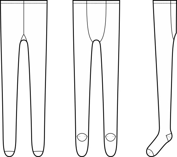 Womens tights front back side Royalty Free Vector Image