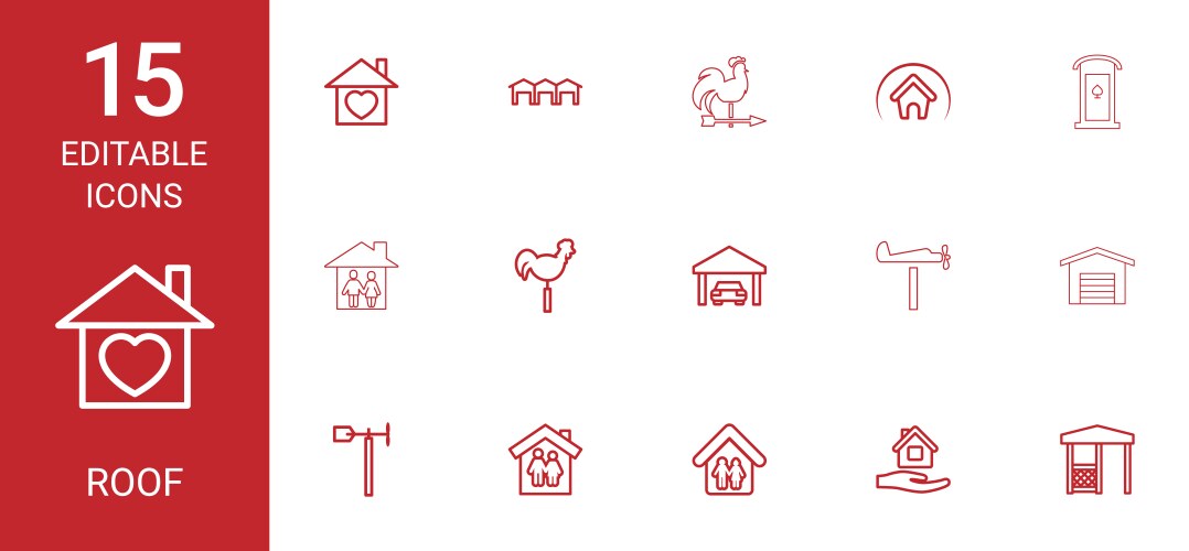 15 roof icons Royalty Free Vector Image - VectorStock
