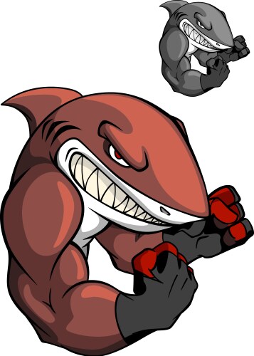 Angry shark cartoon Royalty Free Vector Image - VectorStock