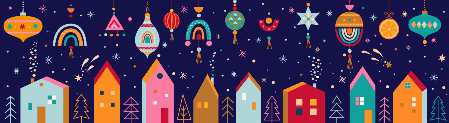 Christmas horizontal banner Royalty Free Vector Image