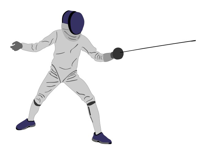 Man fencing player isolated Royalty Free Vector Image