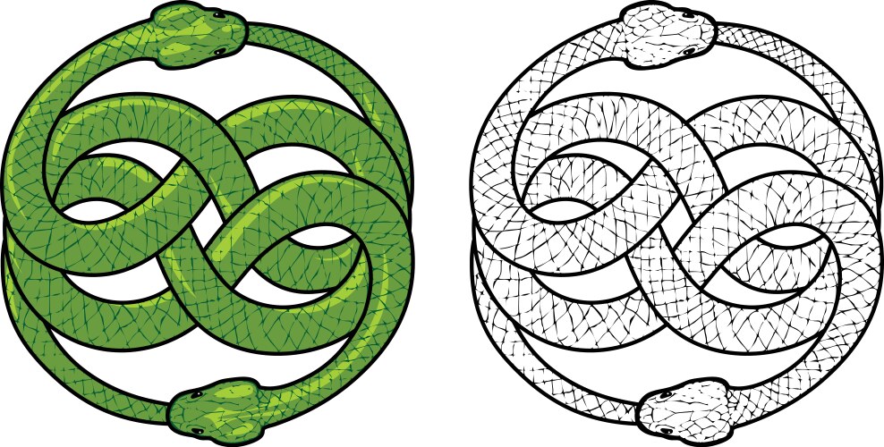 Eastern snake intertwined with the number 2025 Vector Image