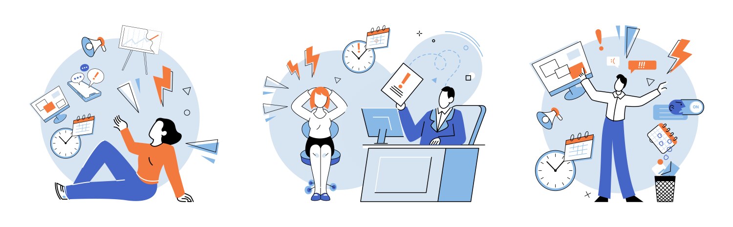 Stress at work taking responsibility for ones Vector Image