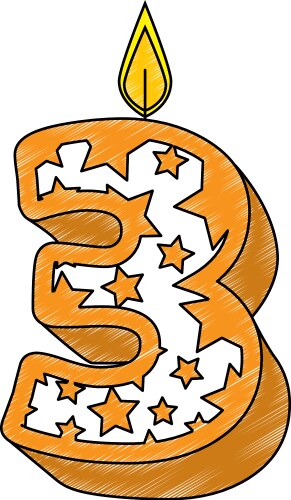 Flat number 3 isolated on white background Vector Image