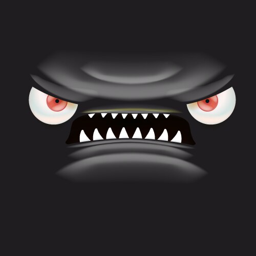 Angry yellow monster face with open mouth Vector Image