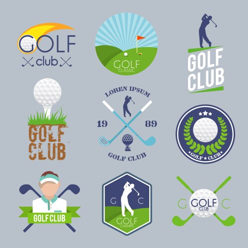 Set of golf club labels and emblems Royalty Free Vector