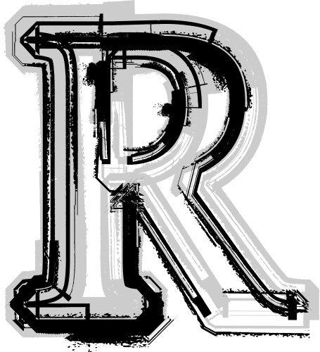 Colorful font letter r Royalty Free Vector Image