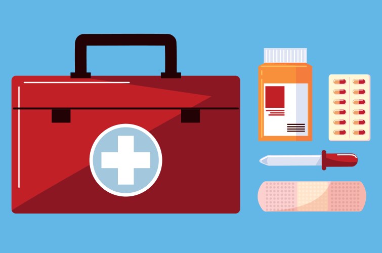 Medical kit first aid Royalty Free Vector Image
