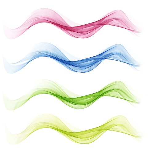 Set of color wave Royalty Free Vector Image - VectorStock