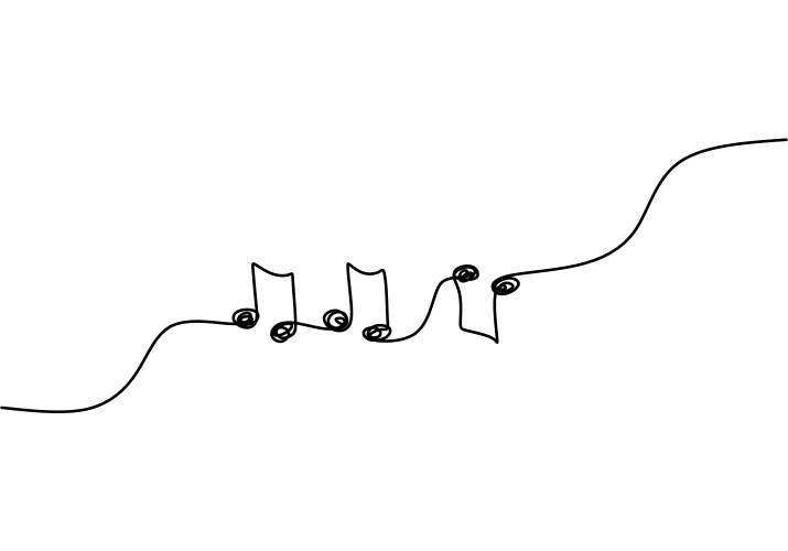 Music sign simple continuous one line drawing Vector Image