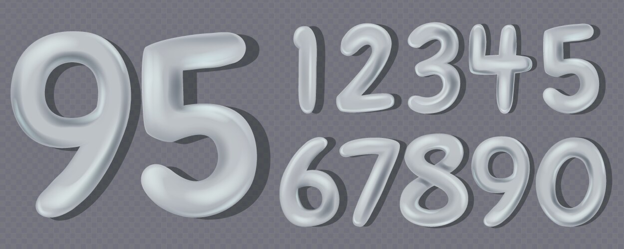 3d numbers realistic Royalty Free Vector Image