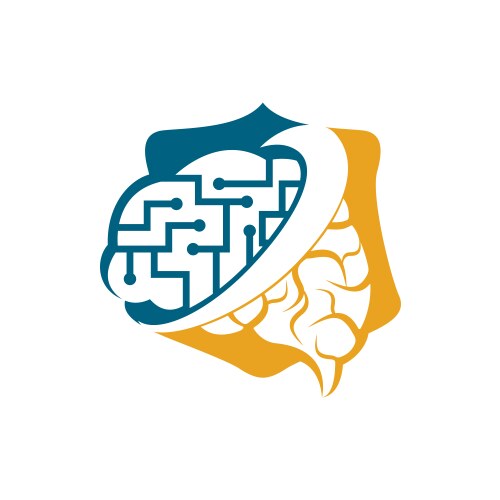 Brain connection logo design digital Royalty Free Vector
