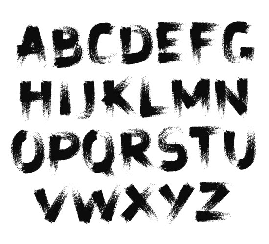 Painted Abc Font Brush Strokes Vector Images (over 2,700)