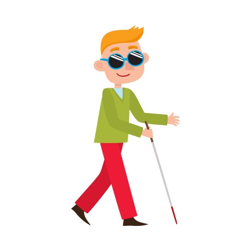 Blind man cartoon Royalty Free Vector Image - VectorStock
