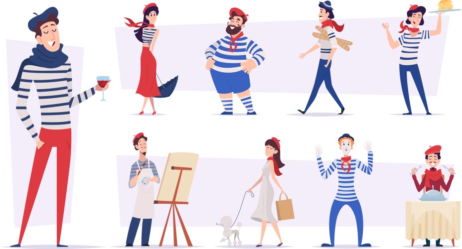 Typical french people stereotypes concept Vector Image
