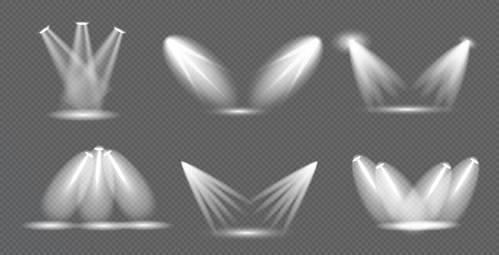 Realistic stage lights or concert spotlights Vector Image