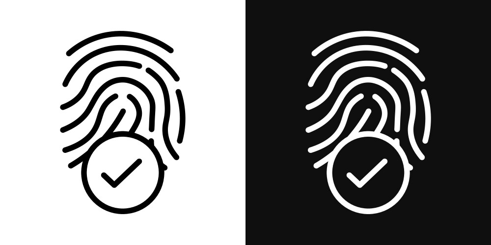 Biometric Security Icon Set Fingerprint Royalty Free Vector