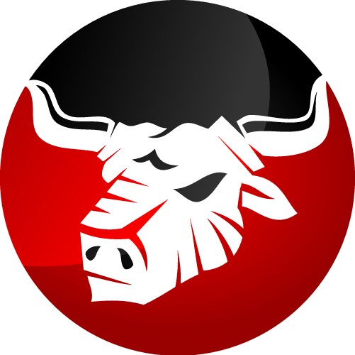 Bull run icon brand identity Royalty Free Vector Image