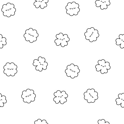 Cute kawaii lucky clover coloring page Royalty Free Vector