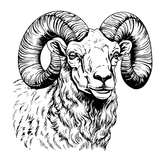 Animal ram hand drawn sketch Royalty Free Vector Image