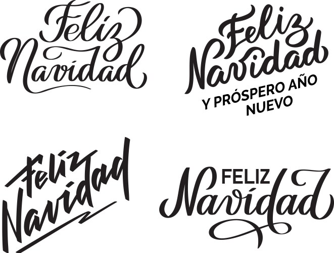 Feliz navidad - hand lettering inscription merry Vector Image