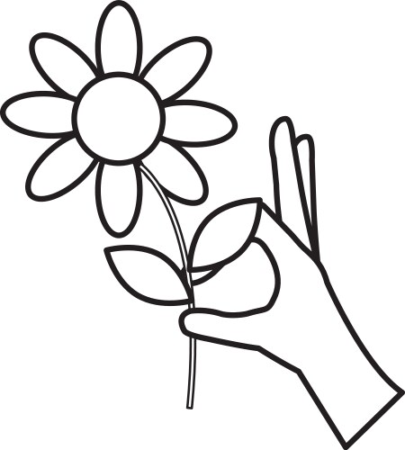 Hand with beautiful flower Royalty Free Vector Image