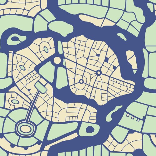 Seamless background with an abstract city map Vector Image