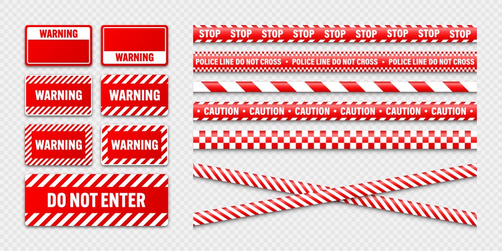Various barricade construction tapes and warning Vector Image