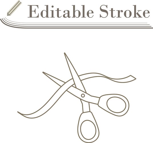 Ceremony ribbon cut icon Royalty Free Vector Image