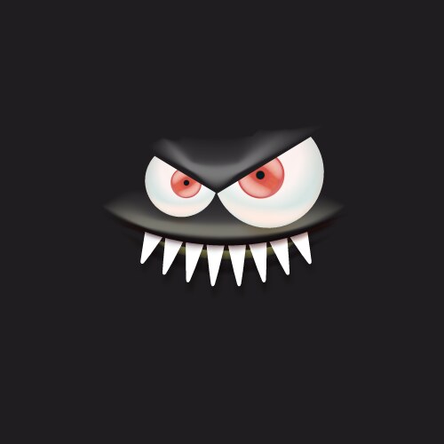 Angry yellow monster face with open mouth Vector Image
