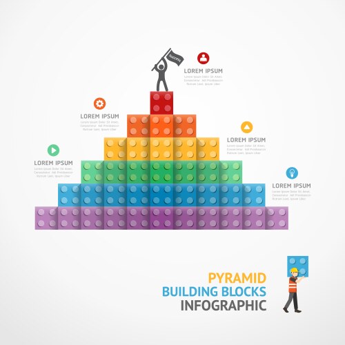 Colored pyramid info graphics Royalty Free Vector Image