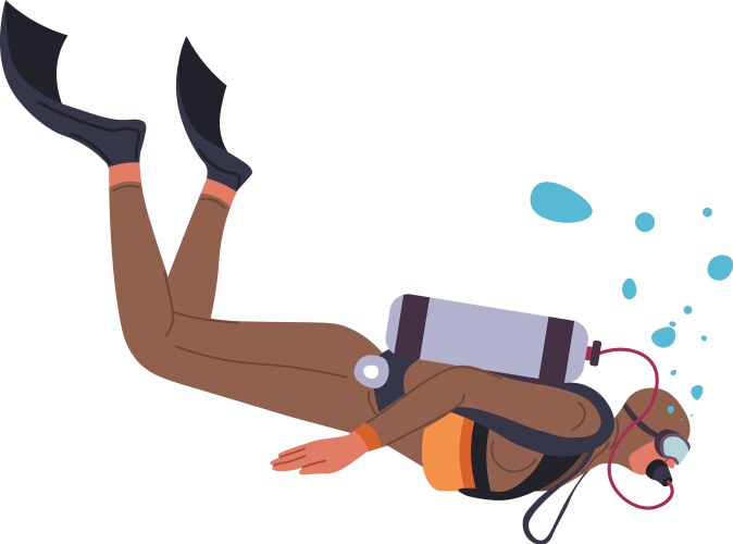 Cartoon divers underwater scuba diving characters Vector Image