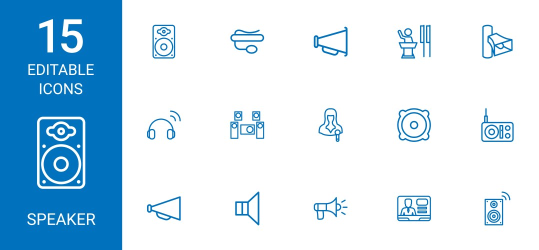 15 speaker icons Royalty Free Vector Image - VectorStock