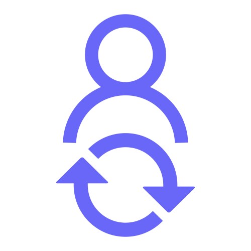 Account switch person change icon exchange Vector Image