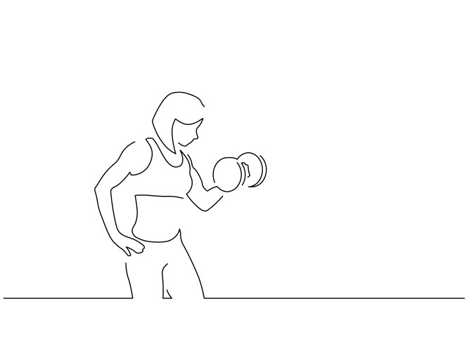 Bodybuilding isolated line drawing Royalty Free Vector Image