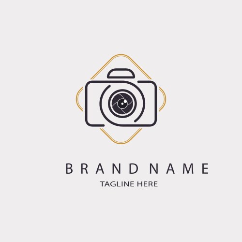 Camera lens studio logo design template Royalty Free Vector