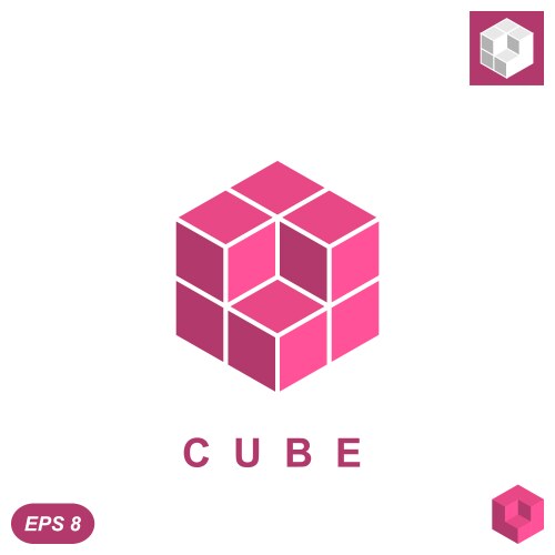 3d cube data abstract logo Royalty Free Vector Image