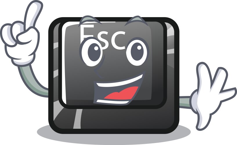 Tongue out button esc isolated in character Vector Image